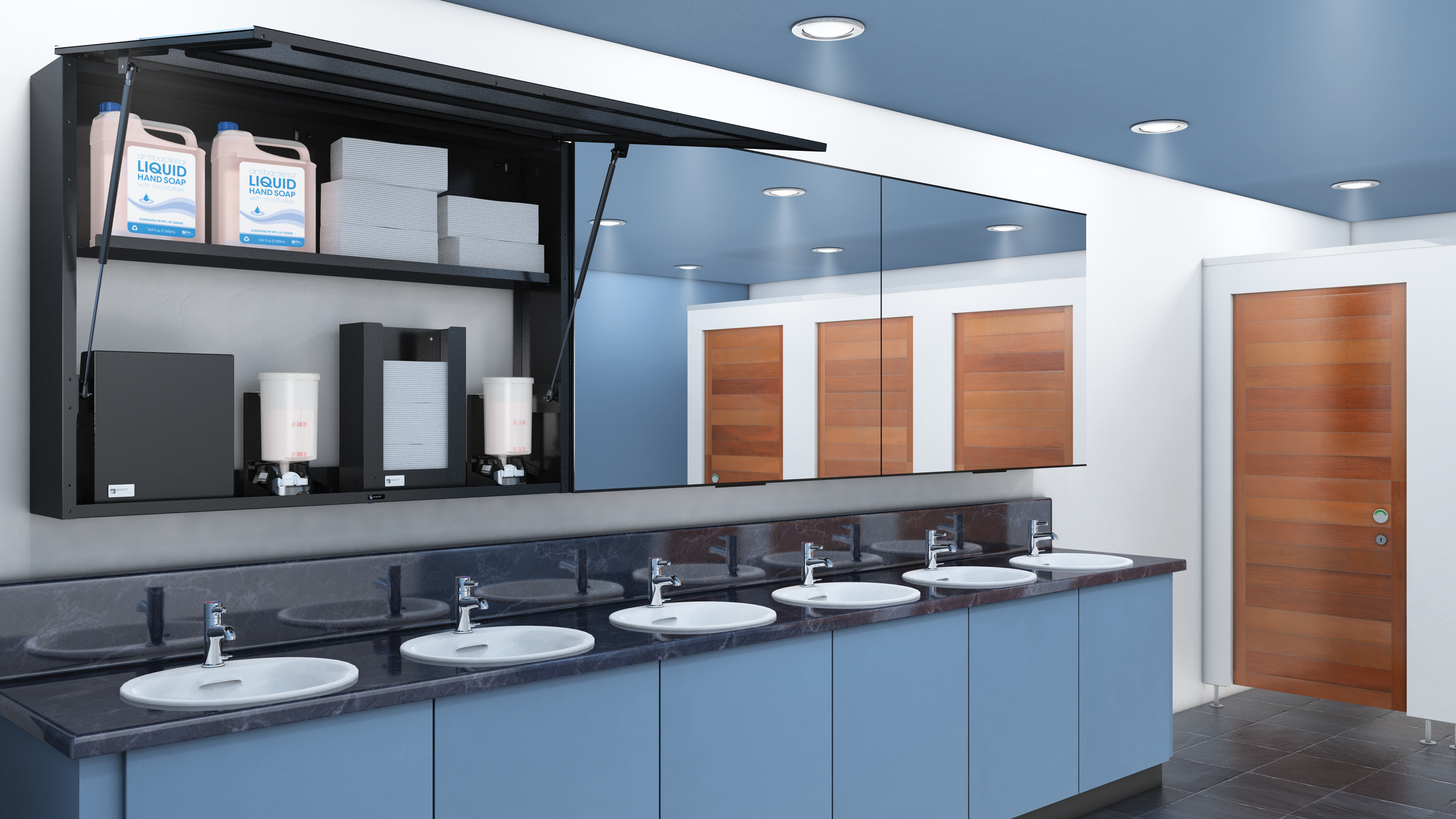 Slimline ‘Behind the Mirror’ Hand Dryer | Modulo Washroom Range